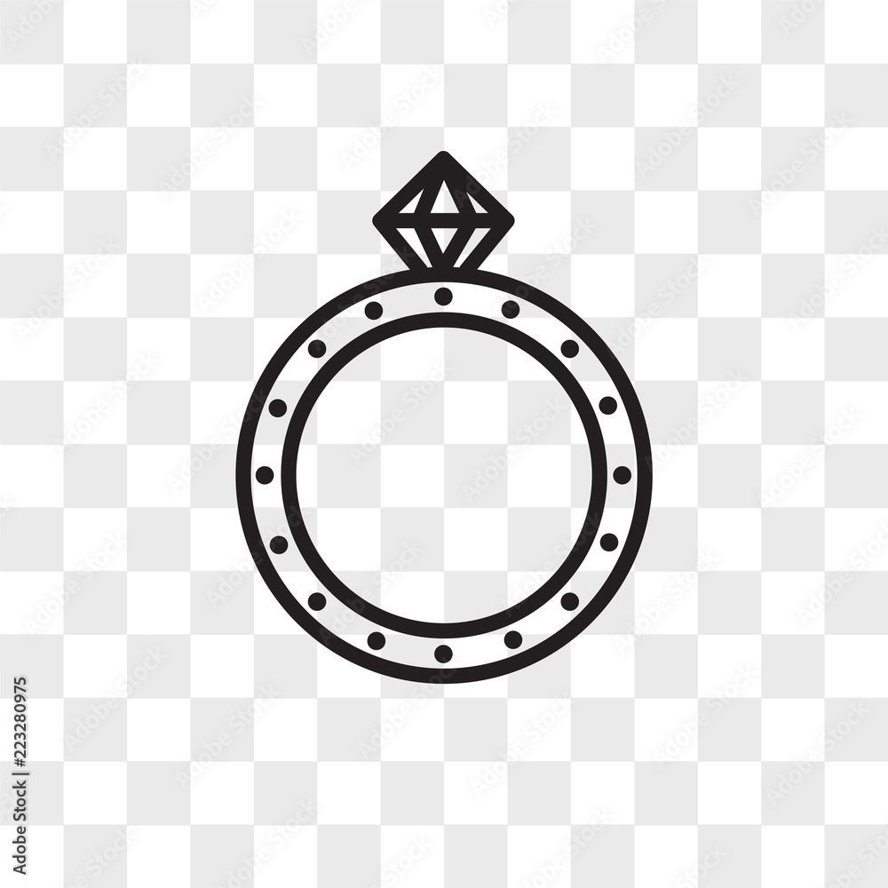 Engagement ring vector icon isolated on transparent background ...