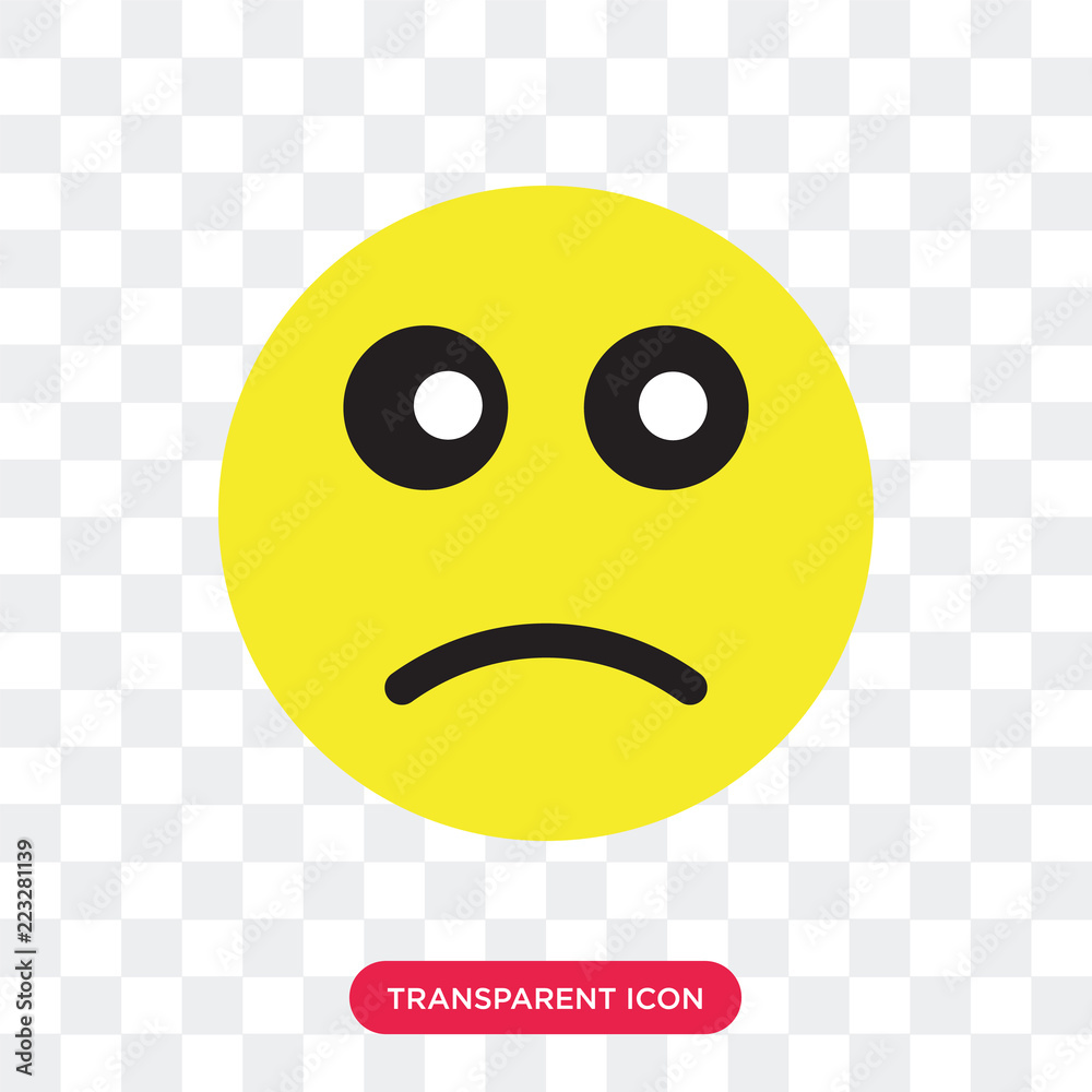 Sad vector icon isolated on transparent background, Sad logo design ...