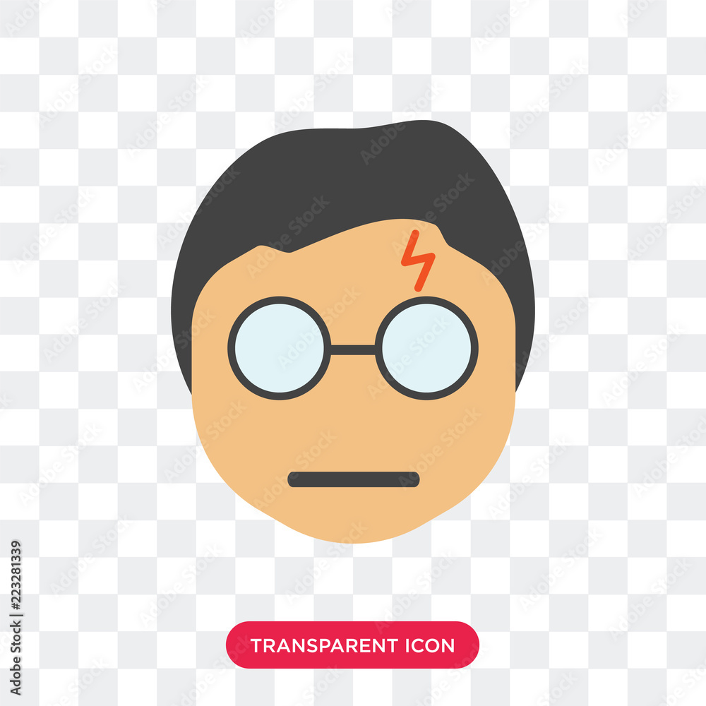 Harry potter smile vector icon isolated on transparent background ...