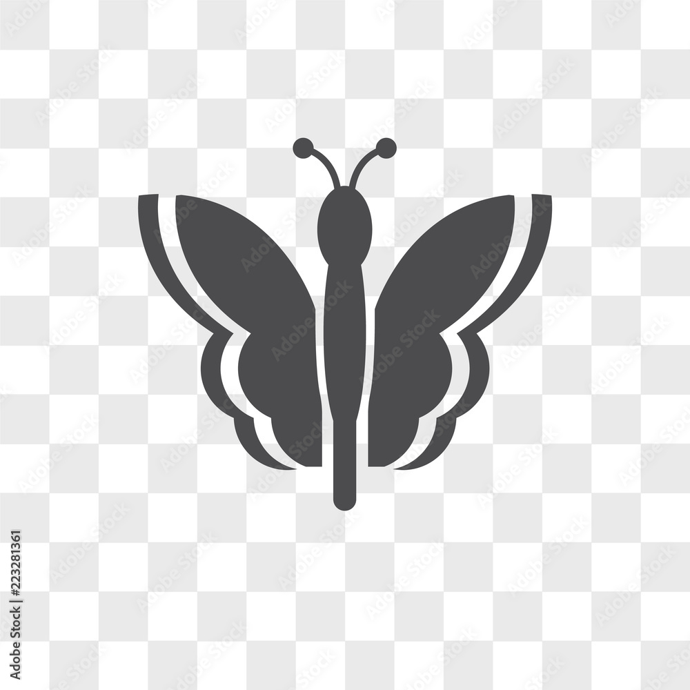 Butterfly vector icon isolated on transparent background, Butterfly ...