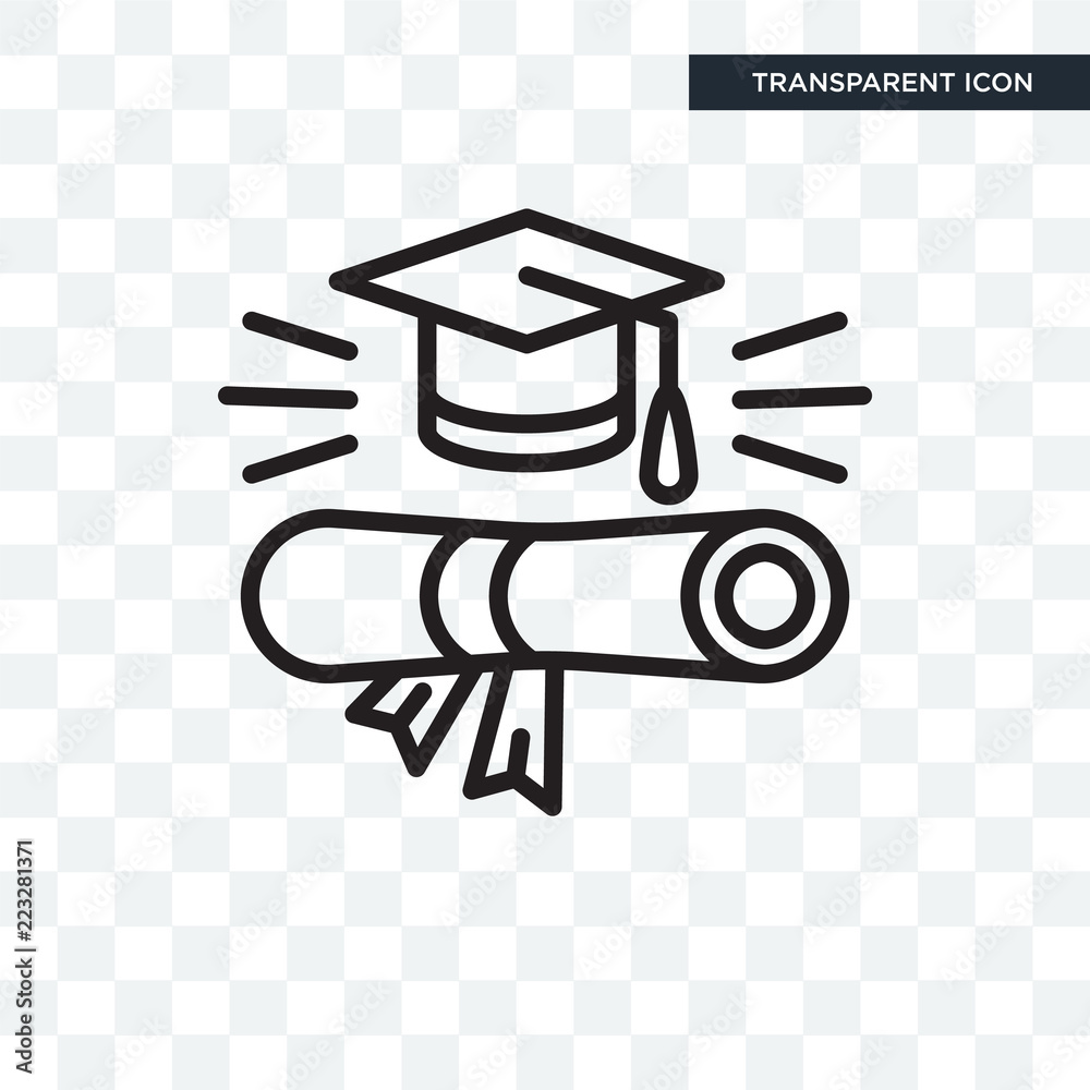 Graduation vector icon isolated on transparent background, Graduation ...