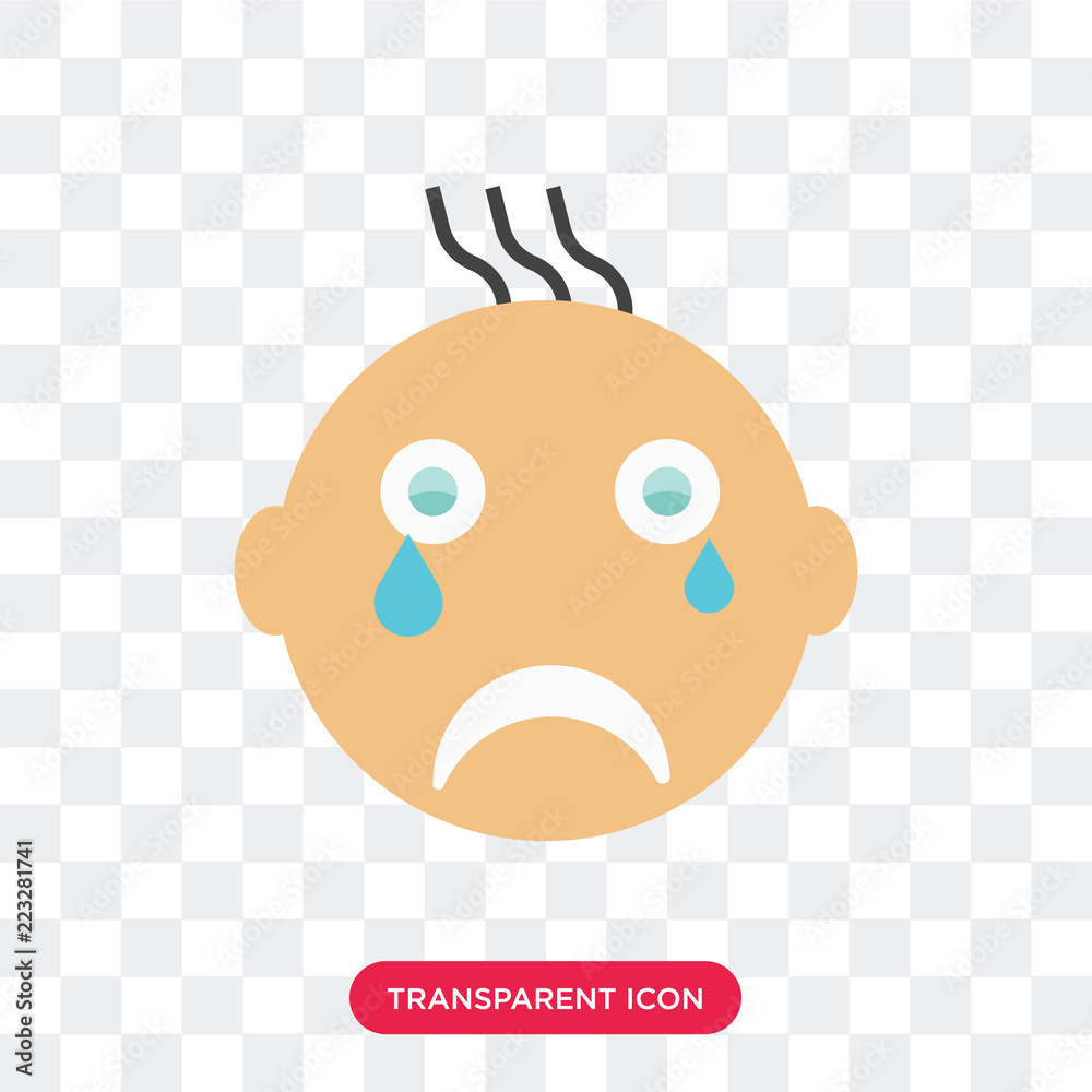 Crying smile vector icon isolated on transparent background, Crying ...