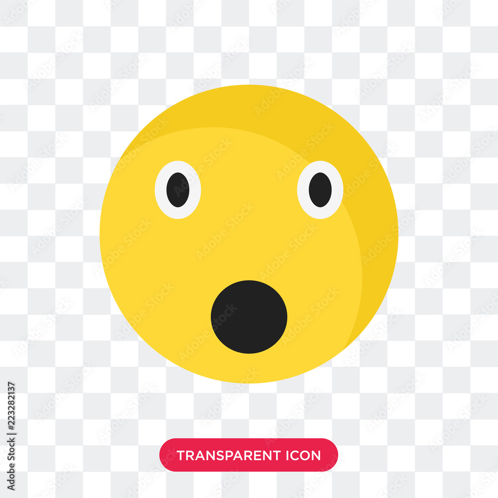 Shocked smile vector icon isolated on transparent background, Shocked ...