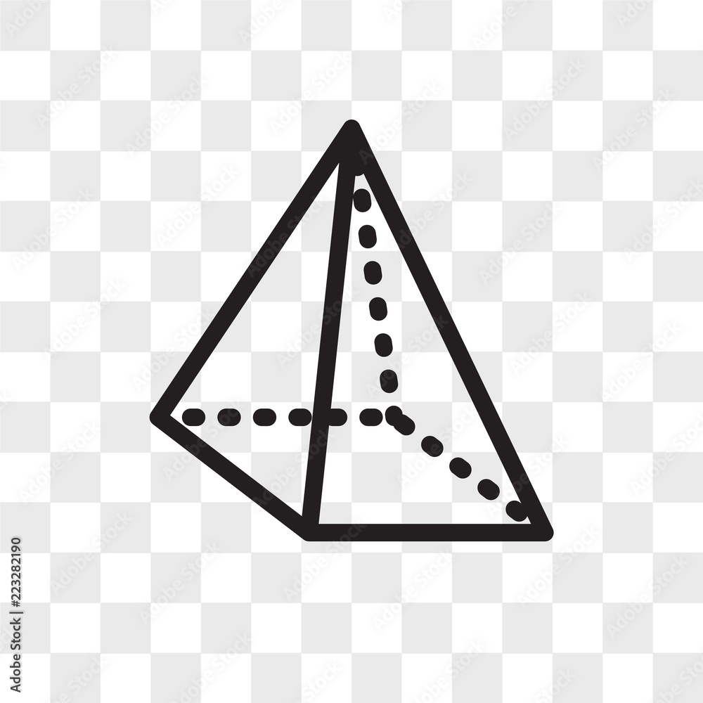 Pyramid vector icon isolated on transparent background, Pyramid logo ...