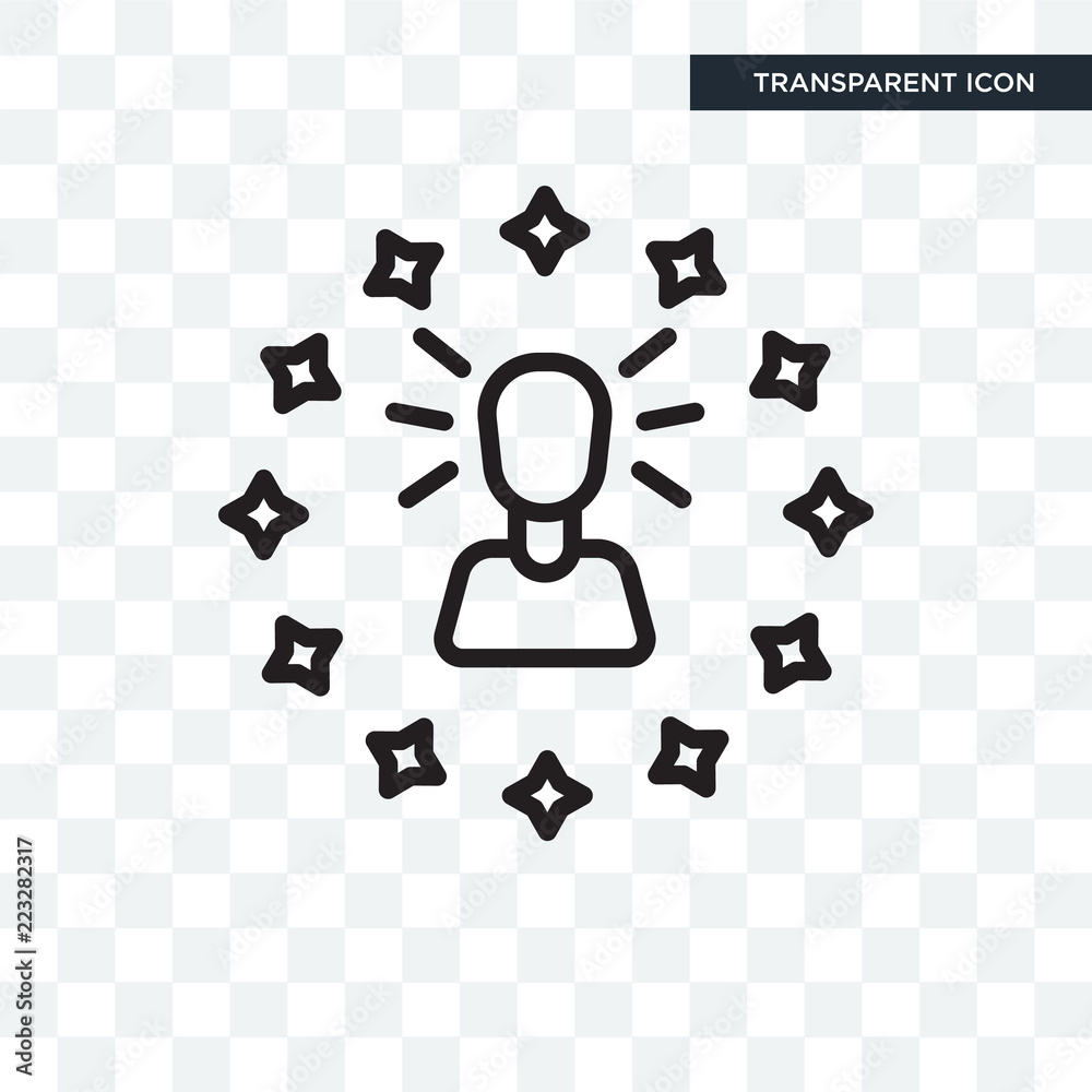Famous vector icon isolated on transparent background, Famous logo ...