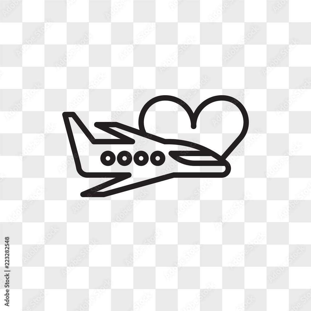 Honeymoon vector icon isolated on transparent background, Honeymoon ...