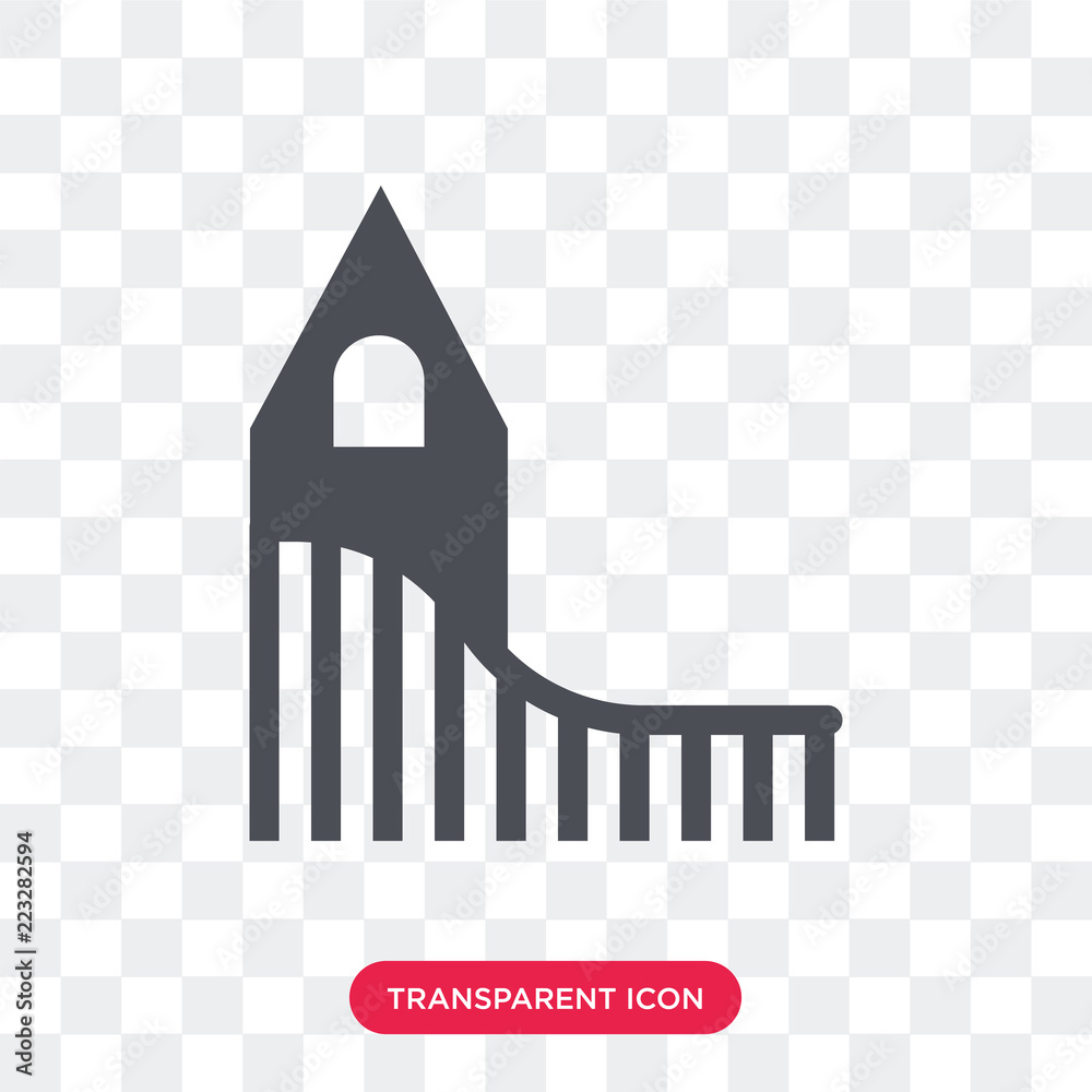 Roller coaster vector icon isolated on transparent background, Roller ...