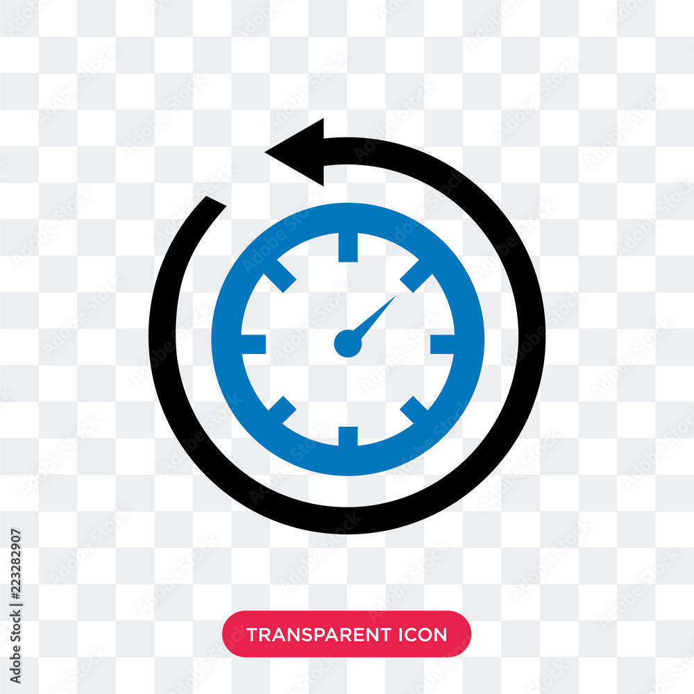 Rewind time vector icon isolated on transparent background, Rewind time ...