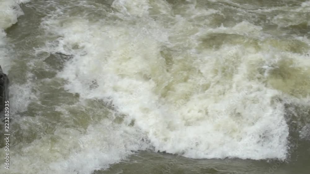 Standing wave in Rio Toachi, Ecuador slow motion. On the western slopes ...