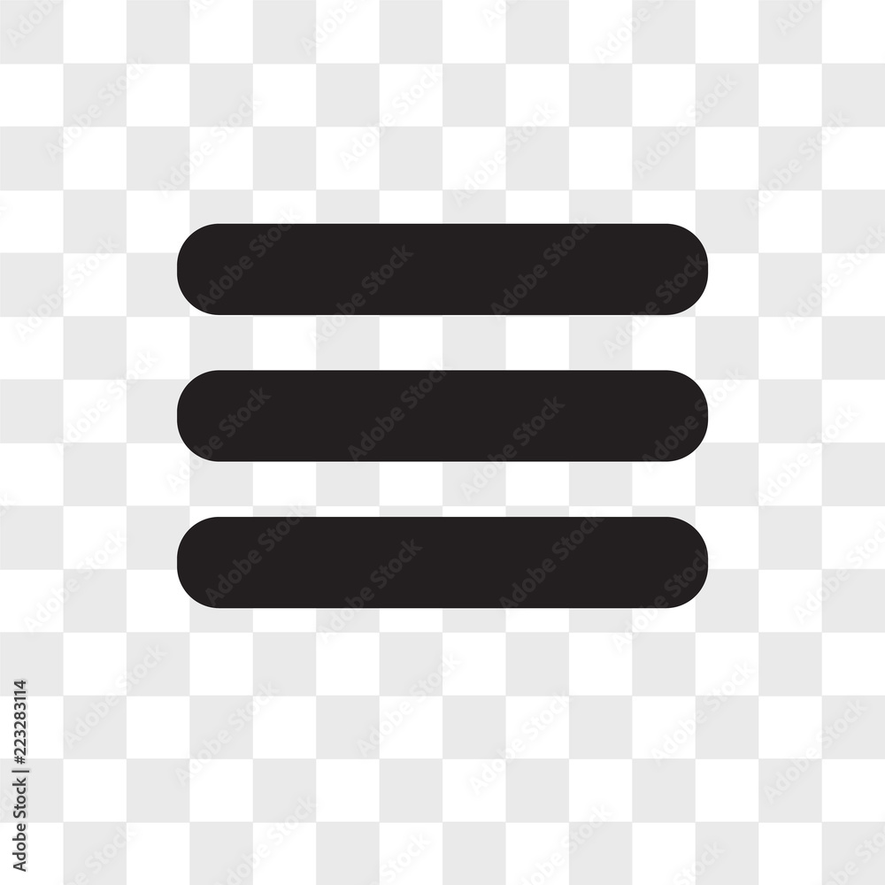 Menu vector icon isolated on transparent background, Menu logo design ...