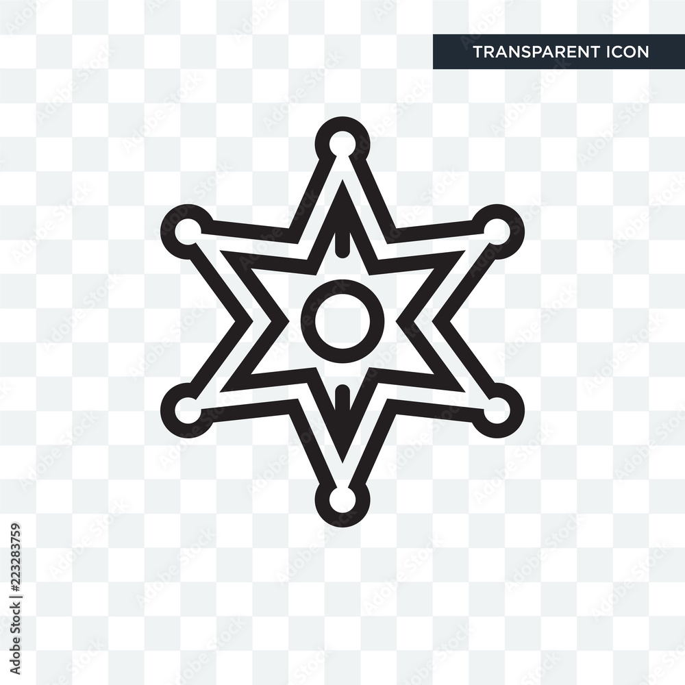Sheriff vector icon isolated on transparent background, Sheriff logo ...