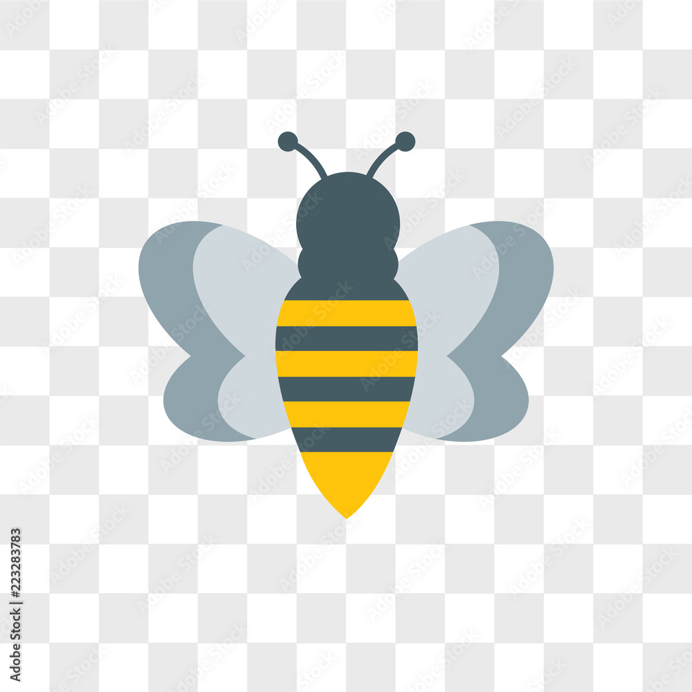 Bee vector icon isolated on transparent background, Bee logo design ...