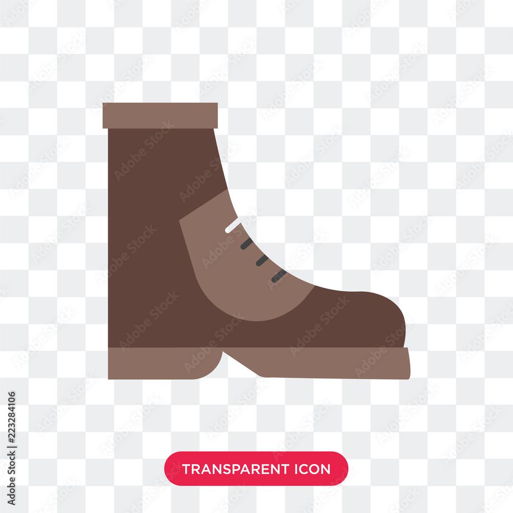 Boots vector icon isolated on transparent background, Boots logo design ...