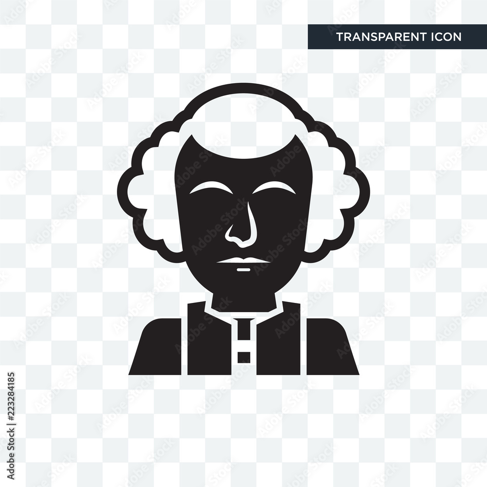George washington vector icon isolated on transparent background ...