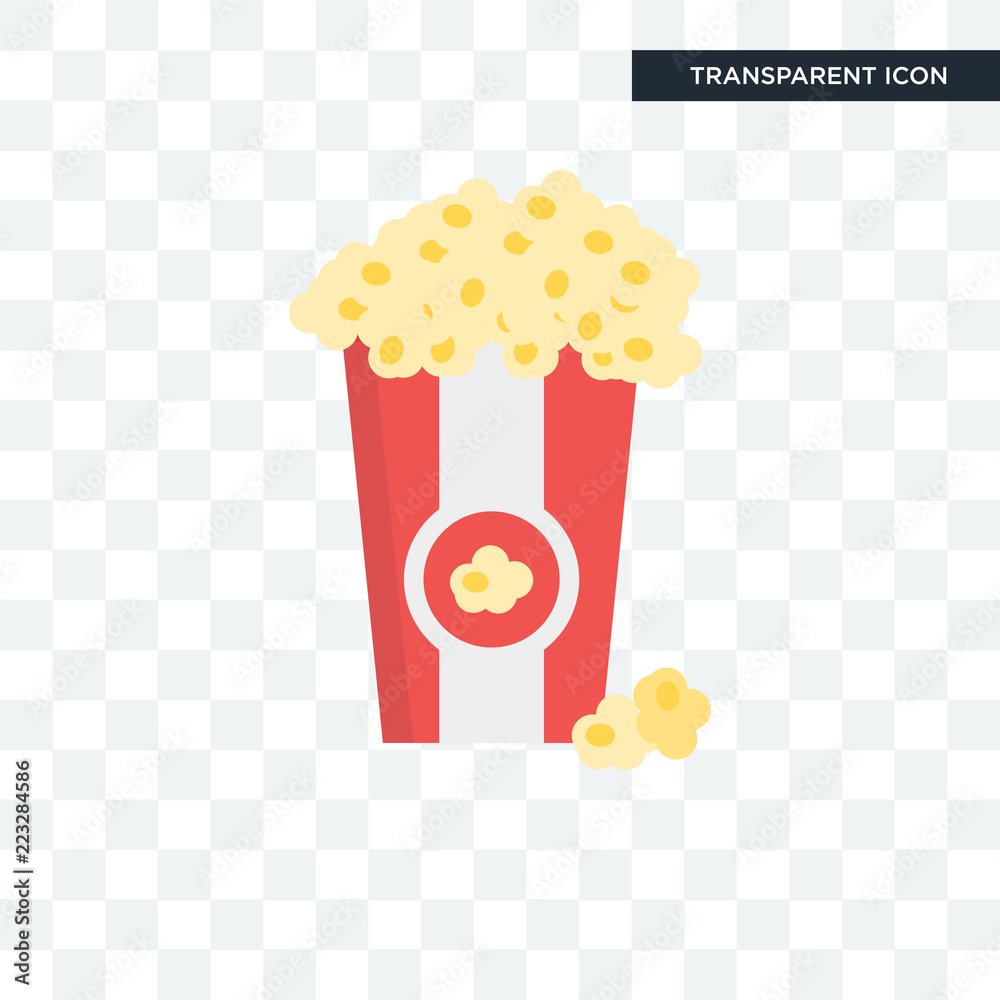Popcorn vector icon isolated on transparent background, Popcorn logo ...
