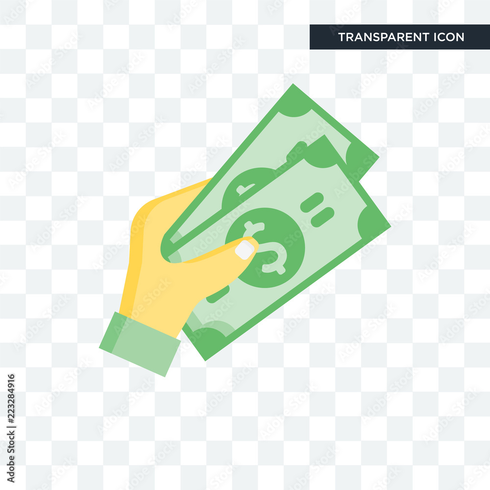 Cash vector icon isolated on transparent background, Cash logo design ...