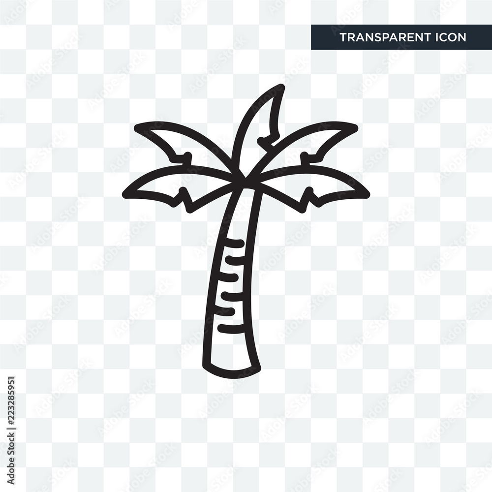Palm tree vector icon isolated on transparent background, Palm tree ...