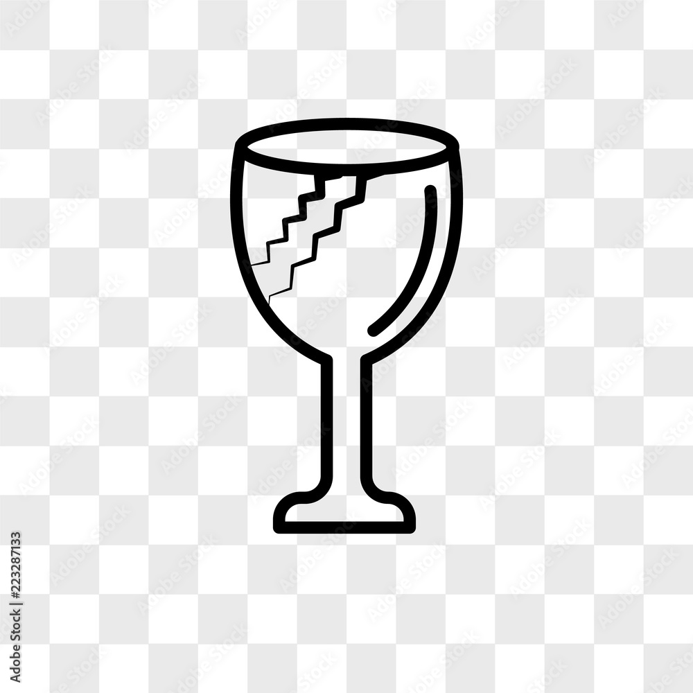 Broken glass vector icon isolated on transparent background, Broken ...