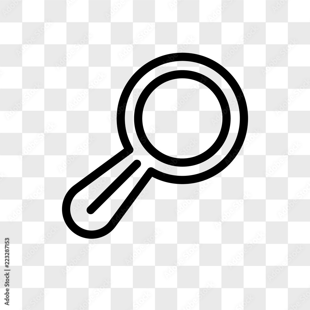 Magnifying glass vector icon isolated on transparent background ...