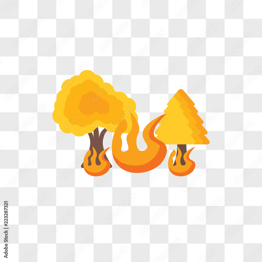 Wildfire vector icon isolated on transparent background, Wildfire logo ...