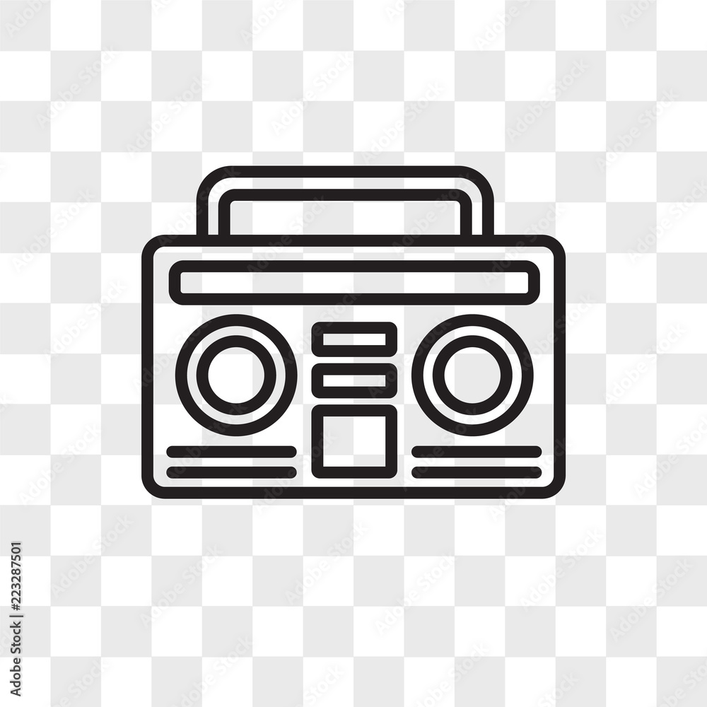Boombox vector icon isolated on transparent background, Boombox logo ...