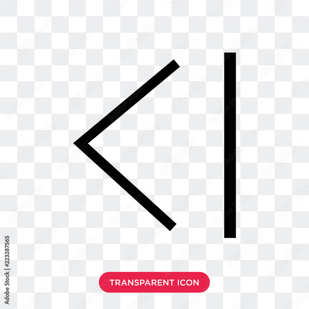 Back vector icon isolated on transparent background, Back logo design ...