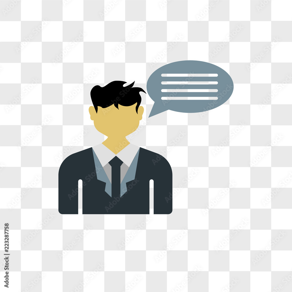 Politician vector icon isolated on transparent background, Politician ...