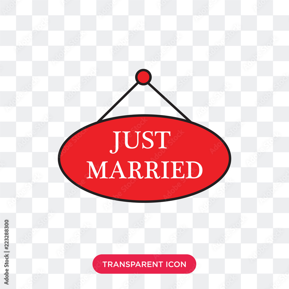 Just married vector icon isolated on transparent background, Just ...
