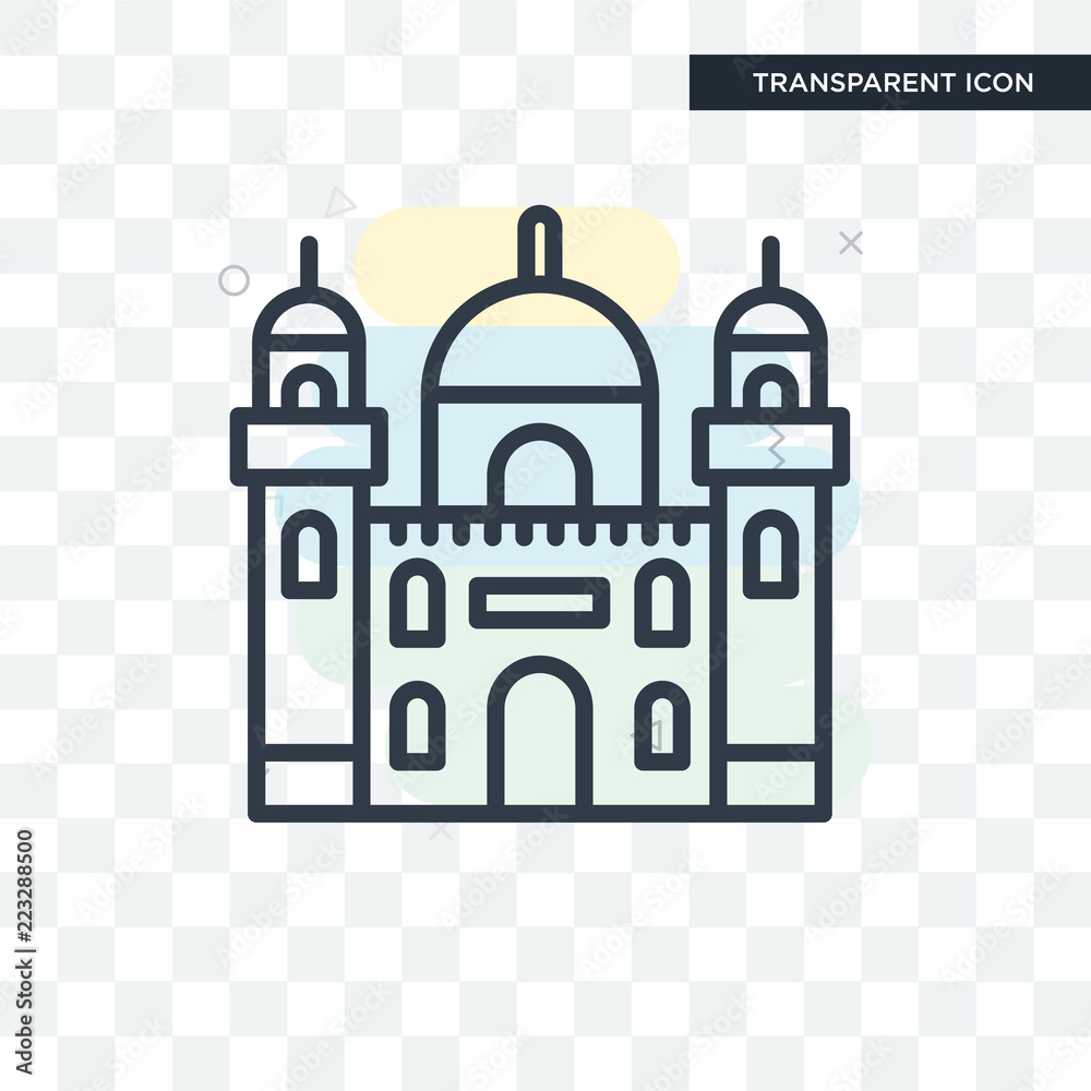 Castle vector icon isolated on transparent background, Castle logo ...