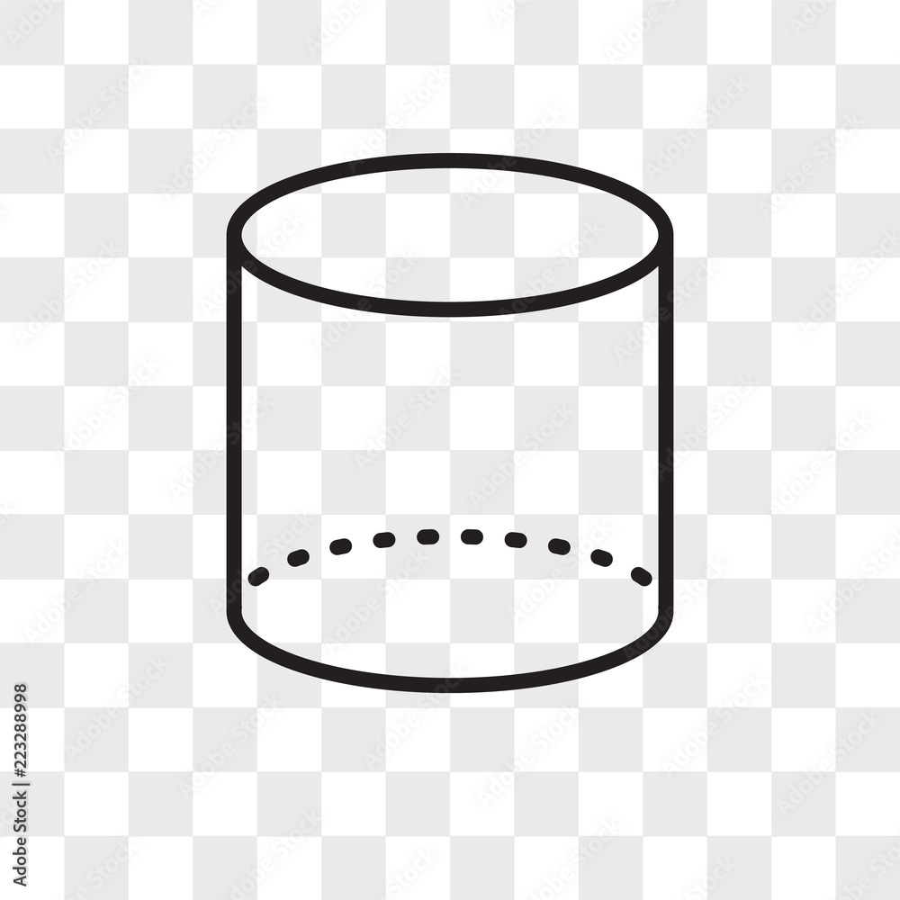 Cylinder vector icon isolated on transparent background, Cylinder logo ...