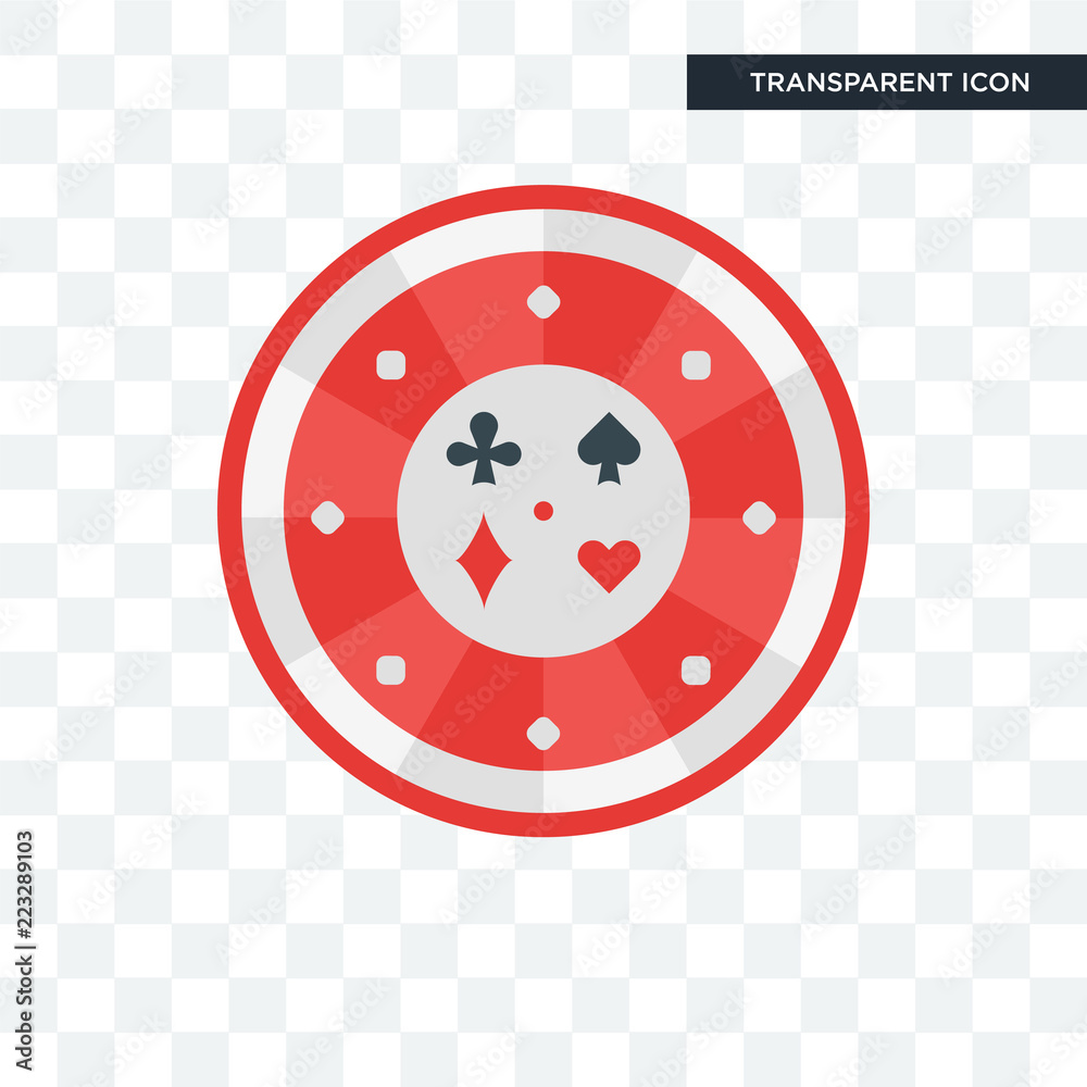 Poker chip vector icon isolated on transparent background, Poker chip ...