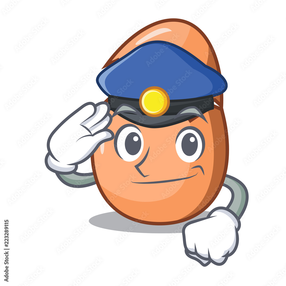 Police character broken egg on floor cartoon Stock Vector | Adobe Stock
