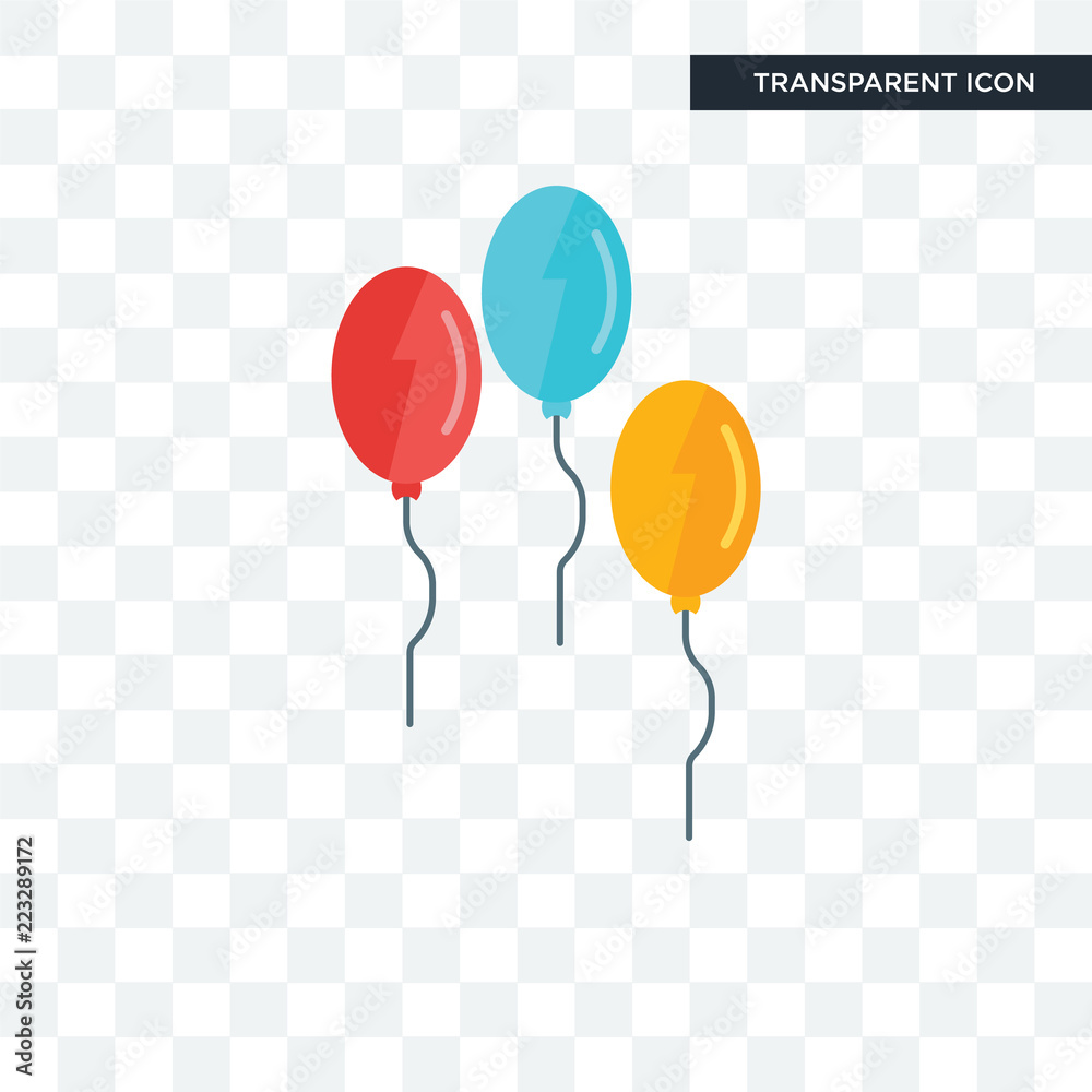 Balloon vector icon isolated on transparent background, Balloon logo ...