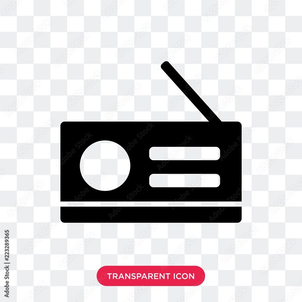 Radio vector icon isolated on transparent background, Radio logo design ...