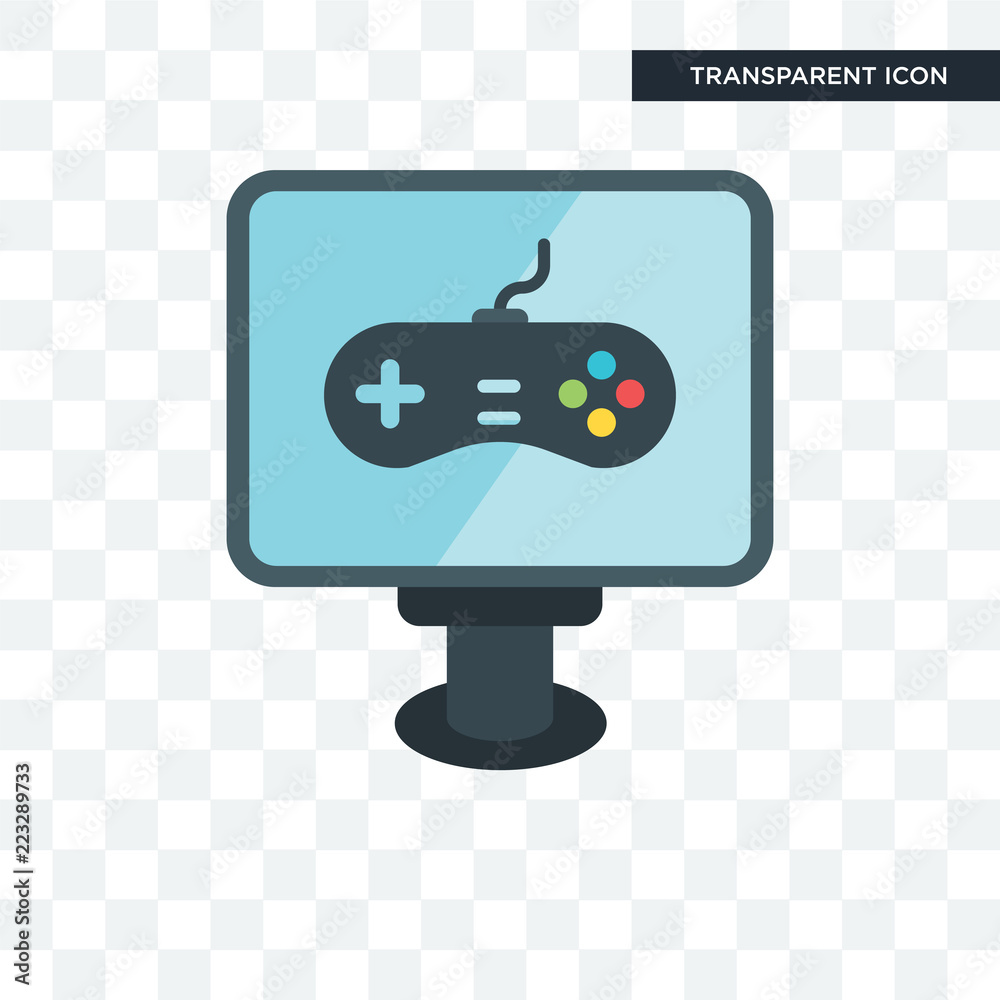 Pc game vector icon isolated on transparent background, Pc game logo ...