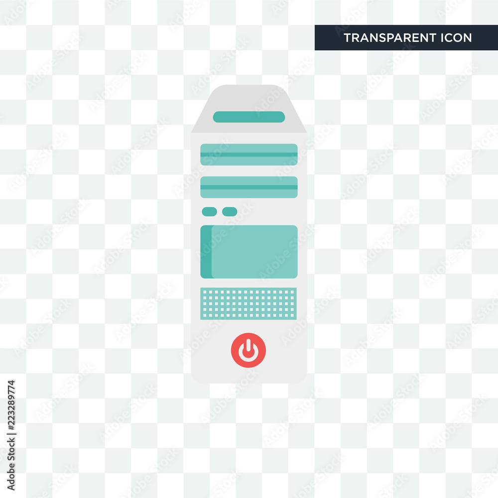 Pc tower vector icon isolated on transparent background, Pc tower logo ...