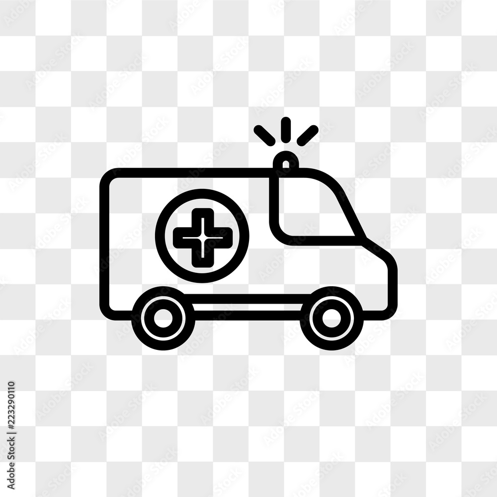 Ambulance vector icon isolated on transparent background, Ambulance ...