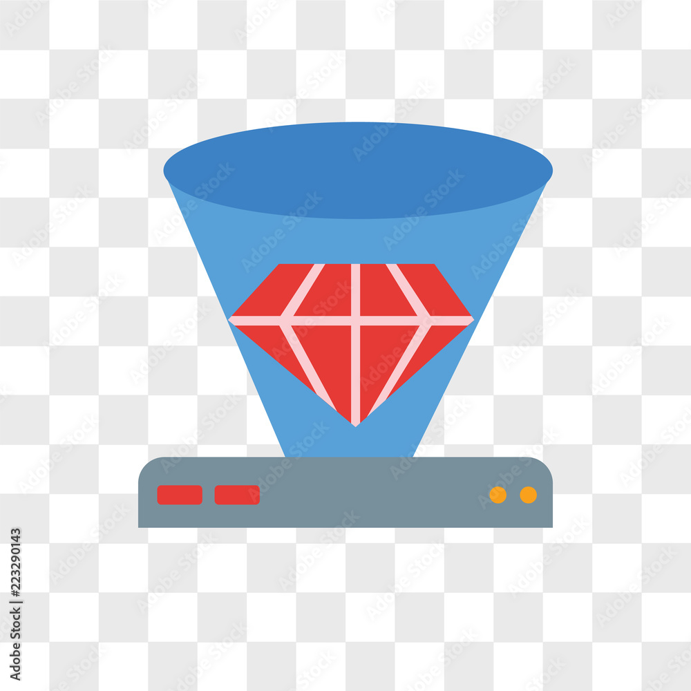 Hologram vector icon isolated on transparent background, Hologram logo ...