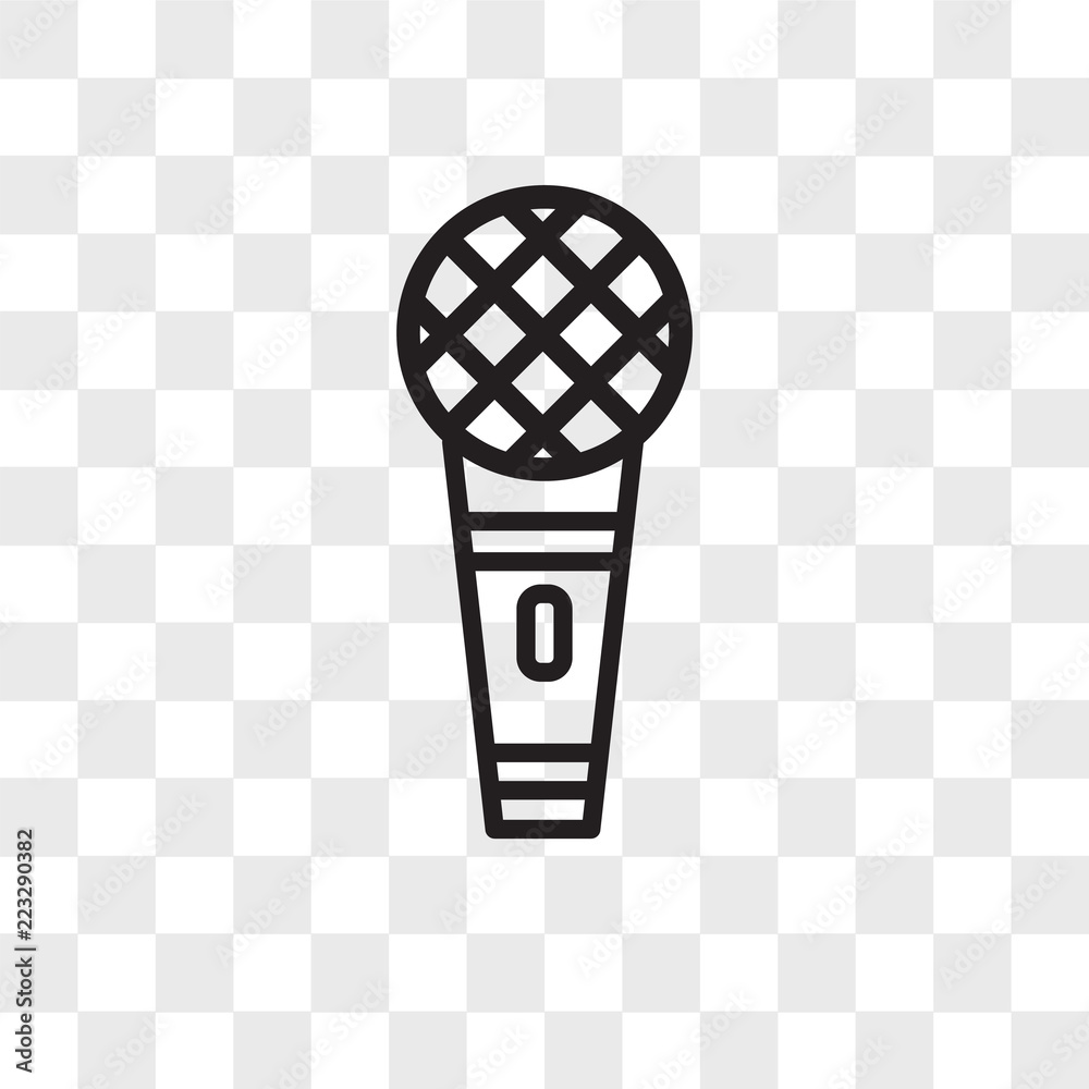 Microphone vector icon isolated on transparent background, Microphone ...