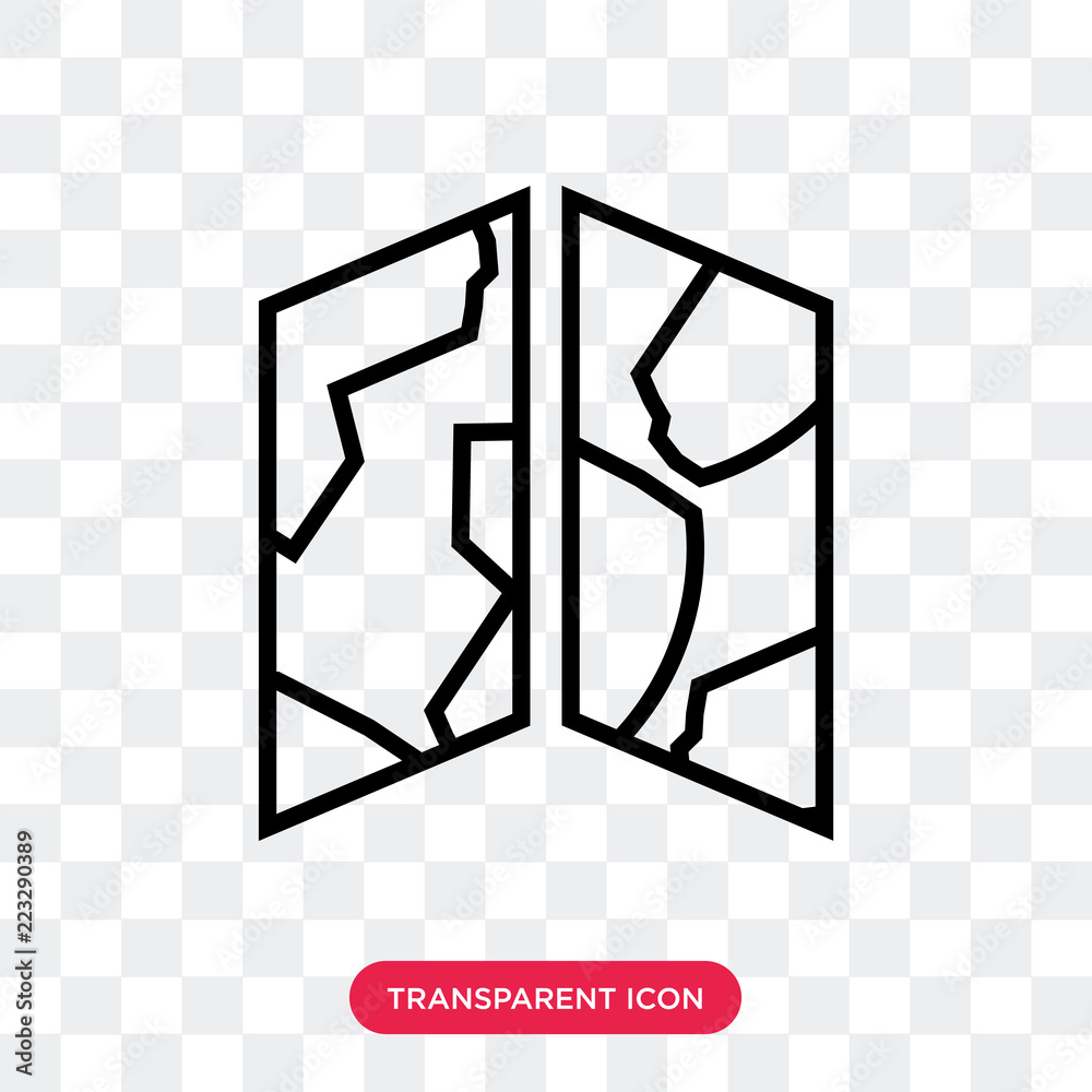 World map vector icon isolated on transparent background, World map ...