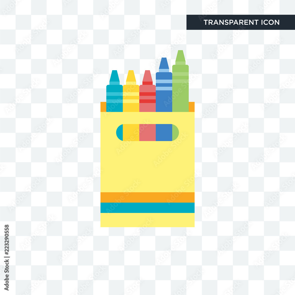 Crayon vector icon isolated on transparent background, Crayon logo ...