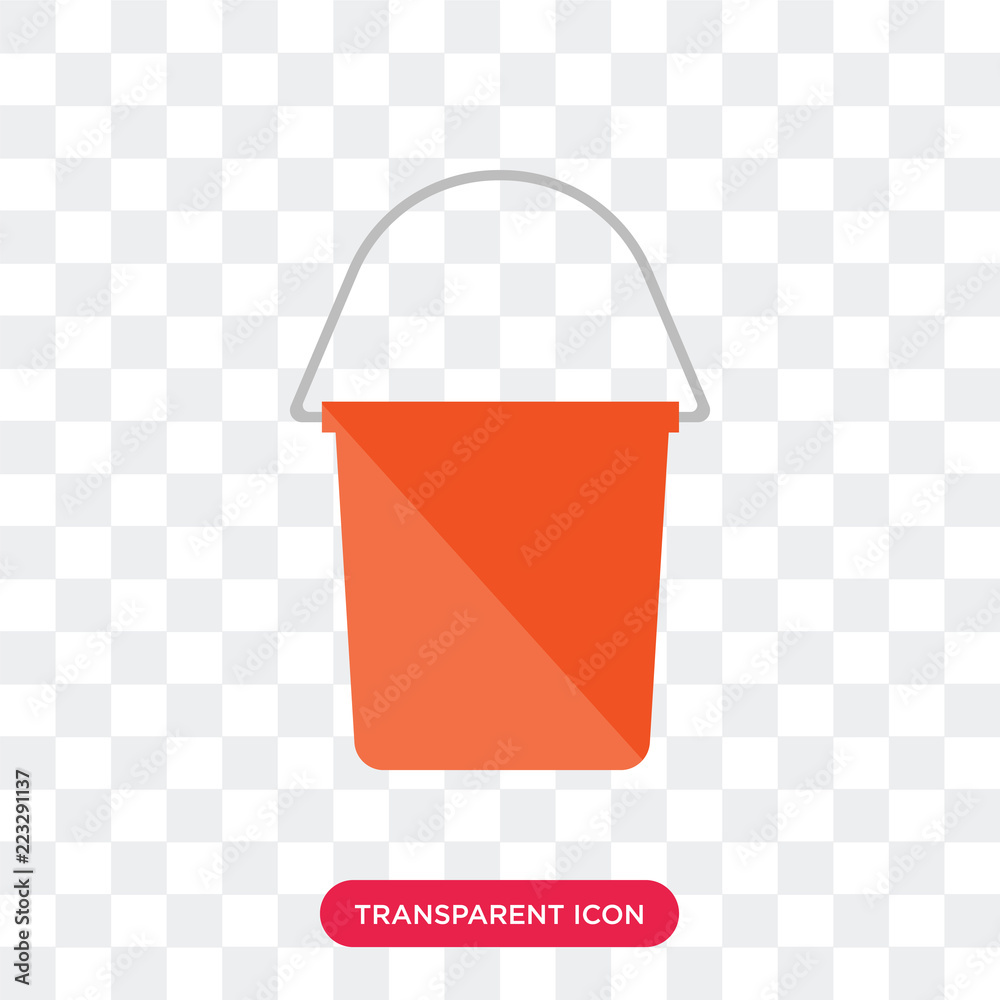 Bucket vector icon isolated on transparent background, Bucket logo ...