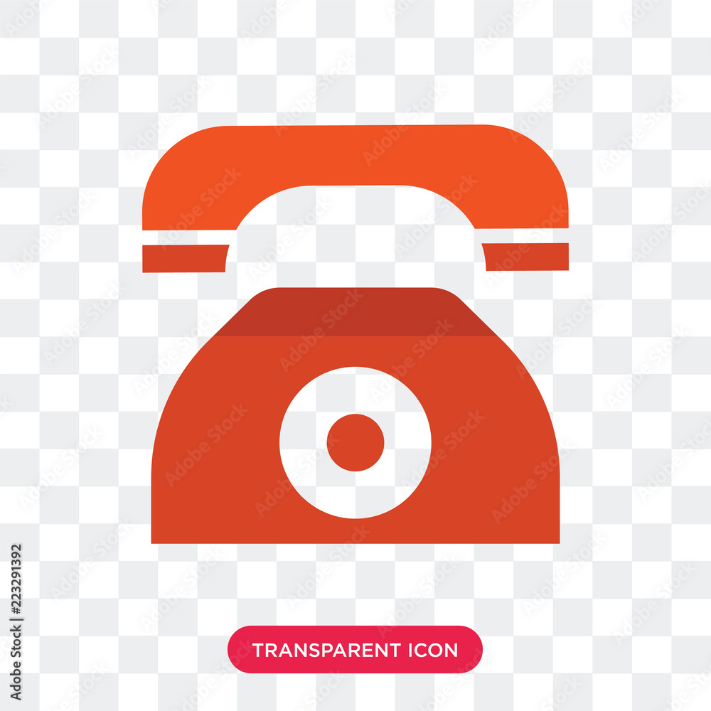 Telephone vector icon isolated on transparent background, Telephone ...