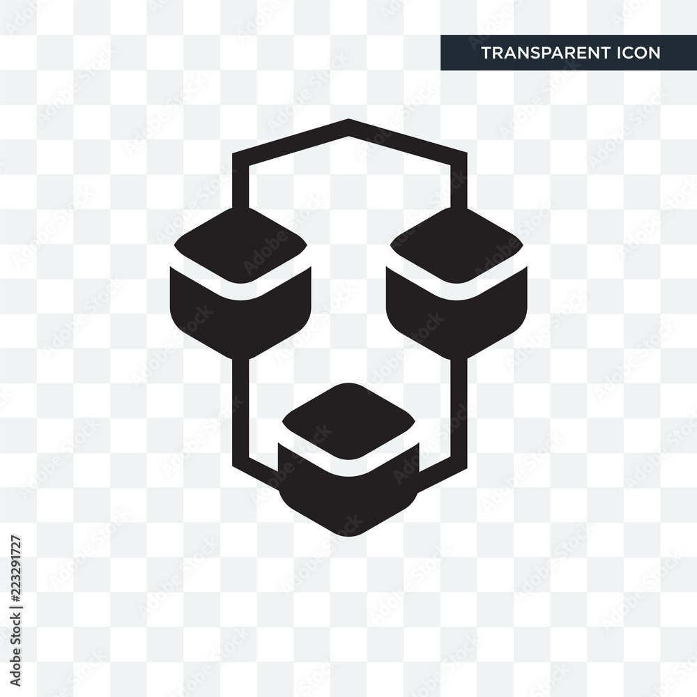 Connection box chart vector icon isolated on transparent background ...