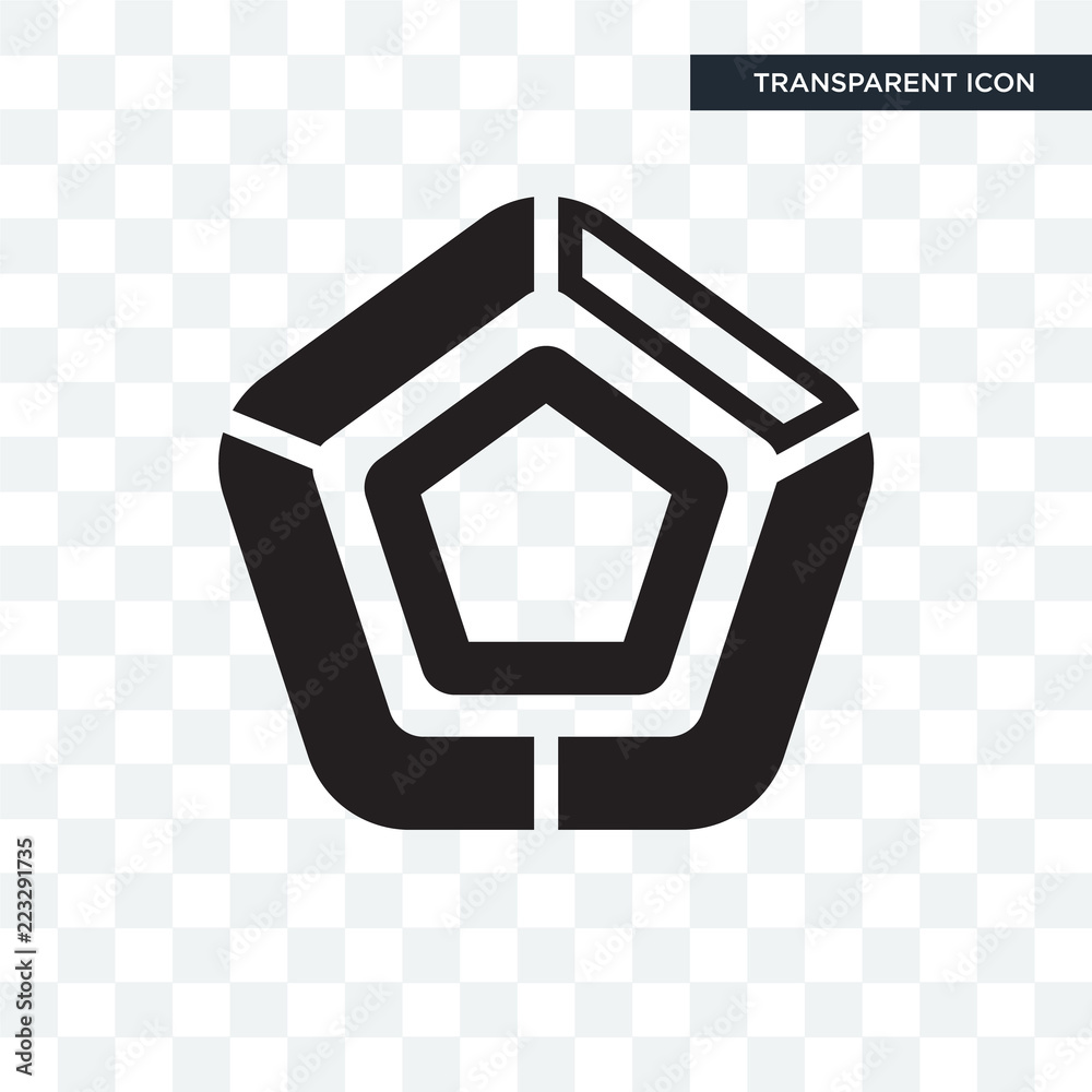 Pentagonal chart vector icon isolated on transparent background ...