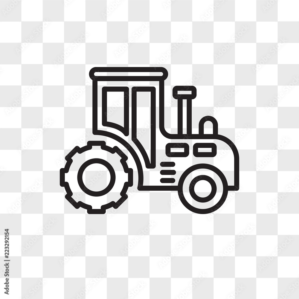 Tractor vector icon isolated on transparent background, Tractor logo ...