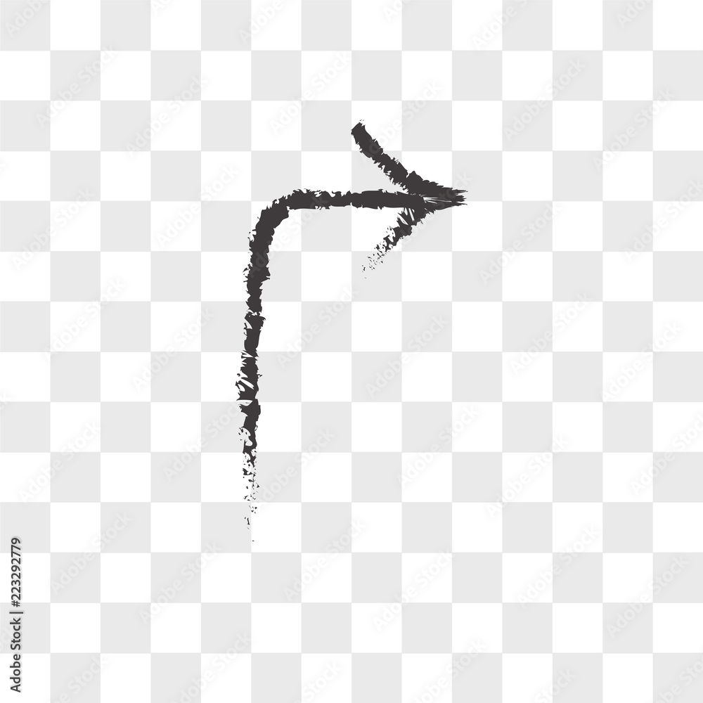 Sketched arrow vector icon isolated on transparent background, Sketched ...