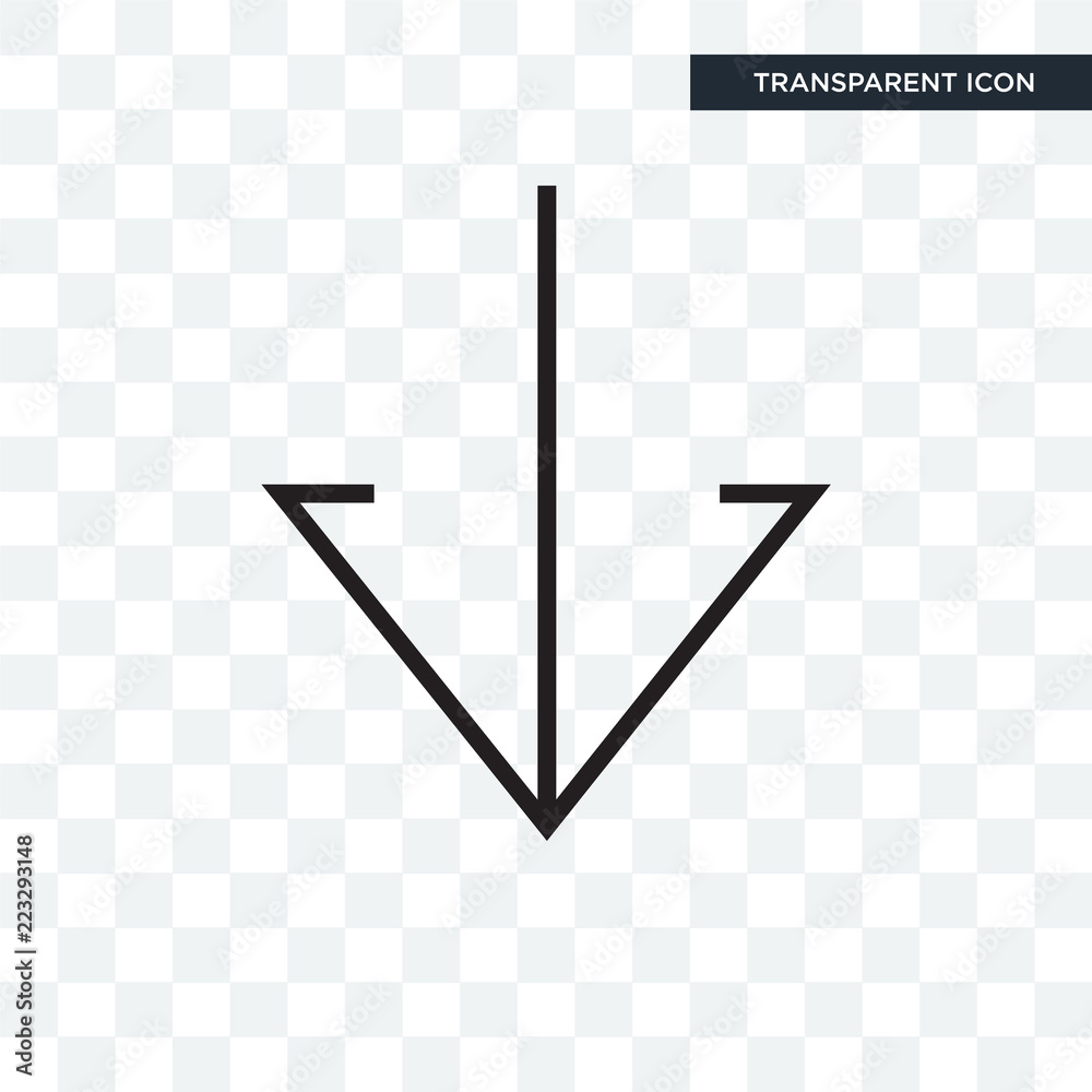 Down arrow vector icon isolated on transparent background, Down arrow ...