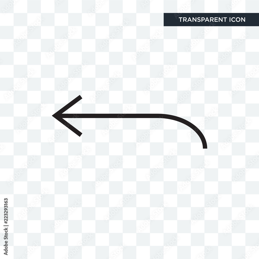 Left arrow vector icon isolated on transparent background, Left arrow ...