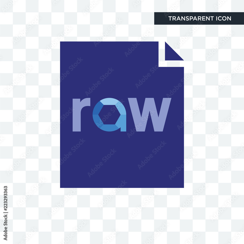 raw file vector icon isolated on transparent background, raw file logo ...